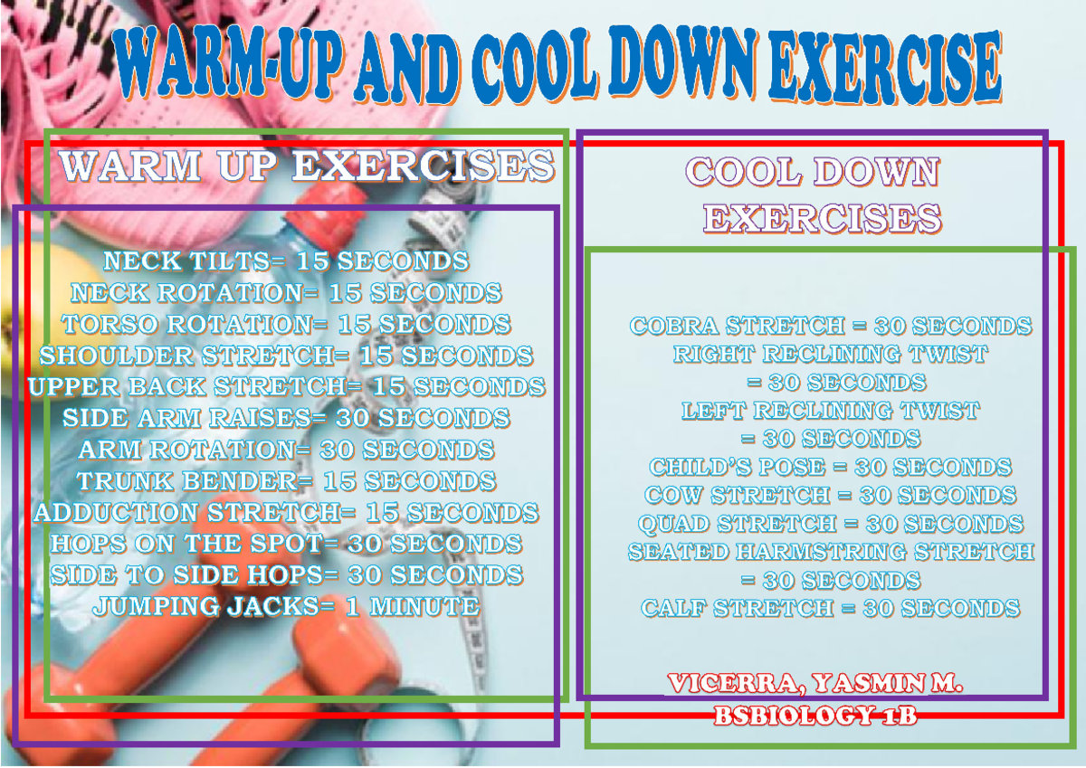 P.E WARM UP AND COOL DOWN Exercise - BS Hospitality Management - Studocu