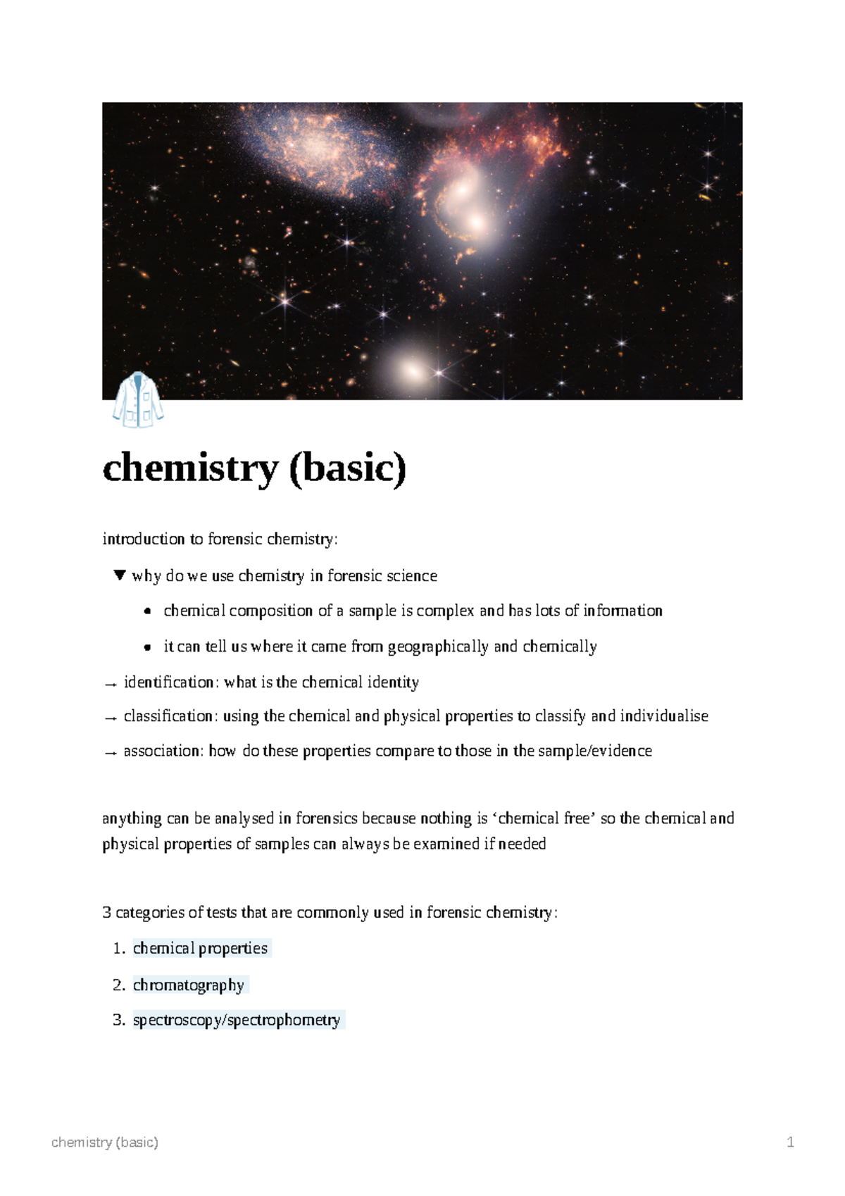 Basic chemistry - ª chemistry (basic) introduction to forensic ...
