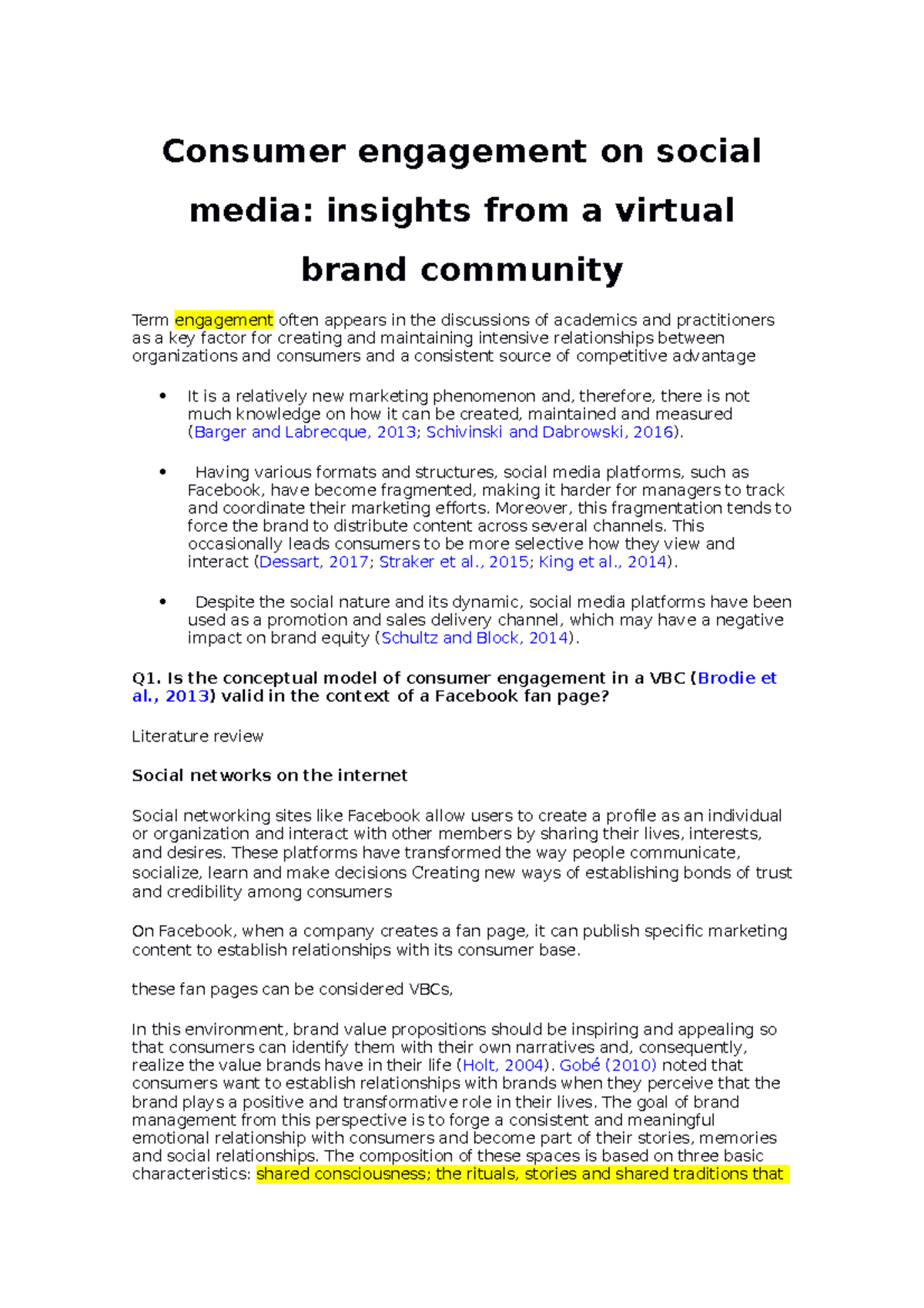 Consumer engagement on social - Consumer engagement on social media ...
