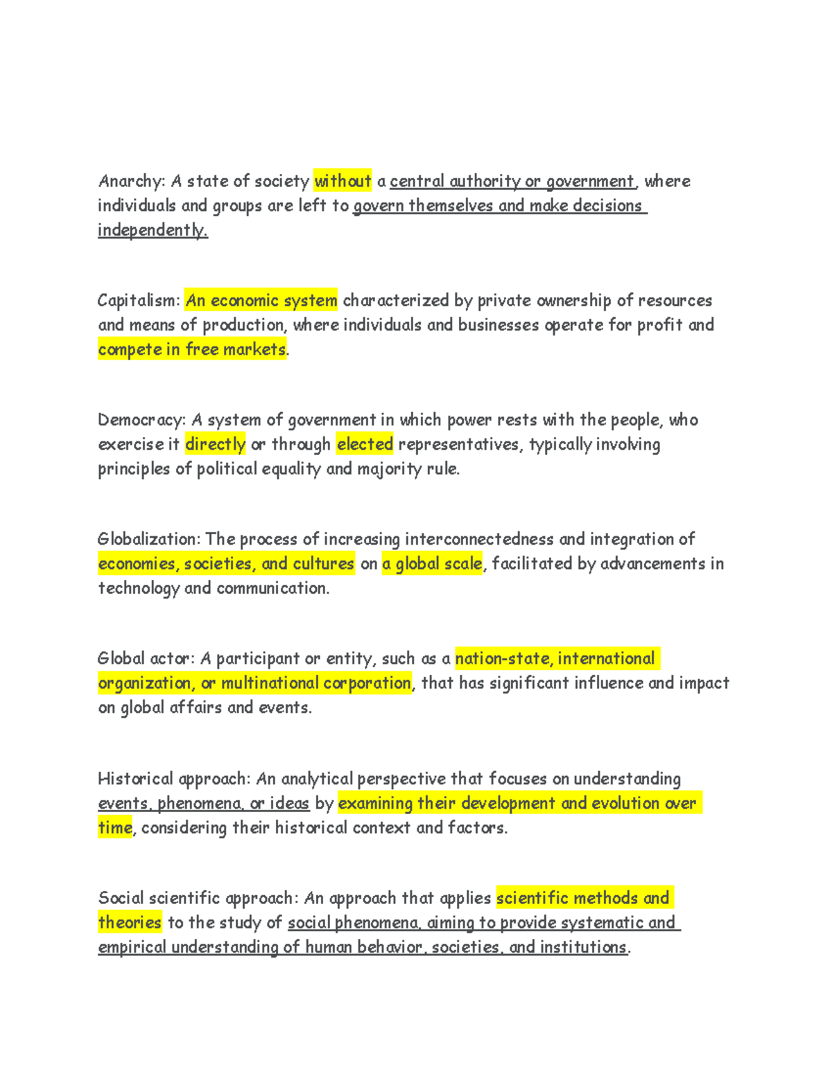 Key Concepts in International Relations - Studocu
