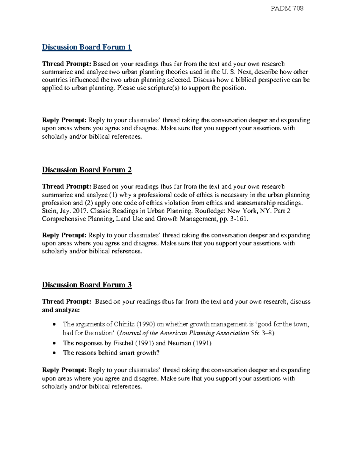 Discussion Board Forums General Instructions - Discussion Board Forum 1 ...