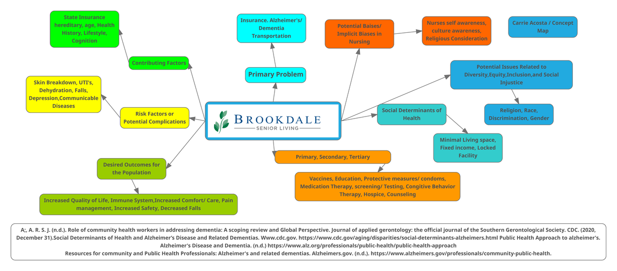 Concept Map - Community health map for dementia - Primary Problem ...