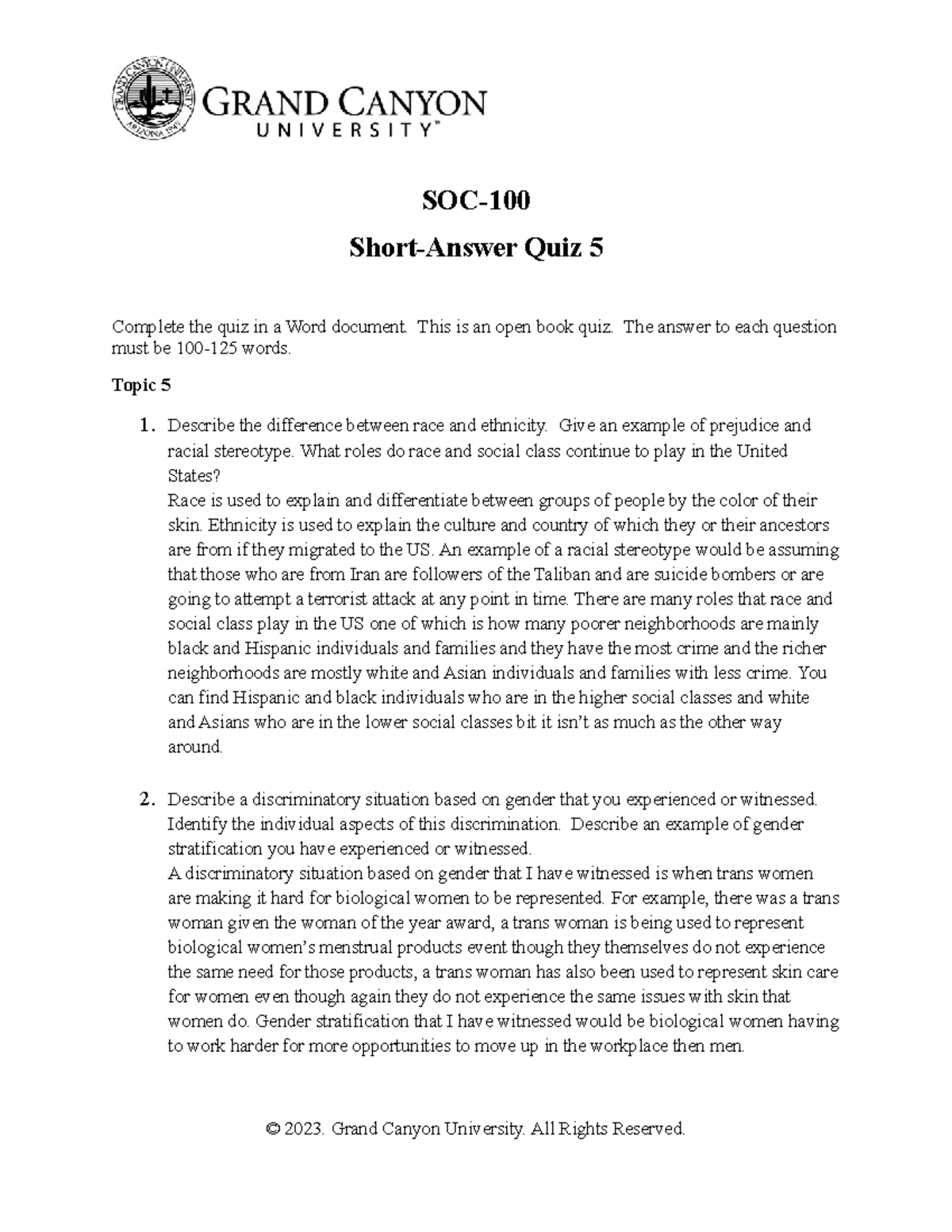 SOC-100.Short-Answer Quiz 5 6-11-21 - SOC- Short-Answer Quiz 5 Complete ...