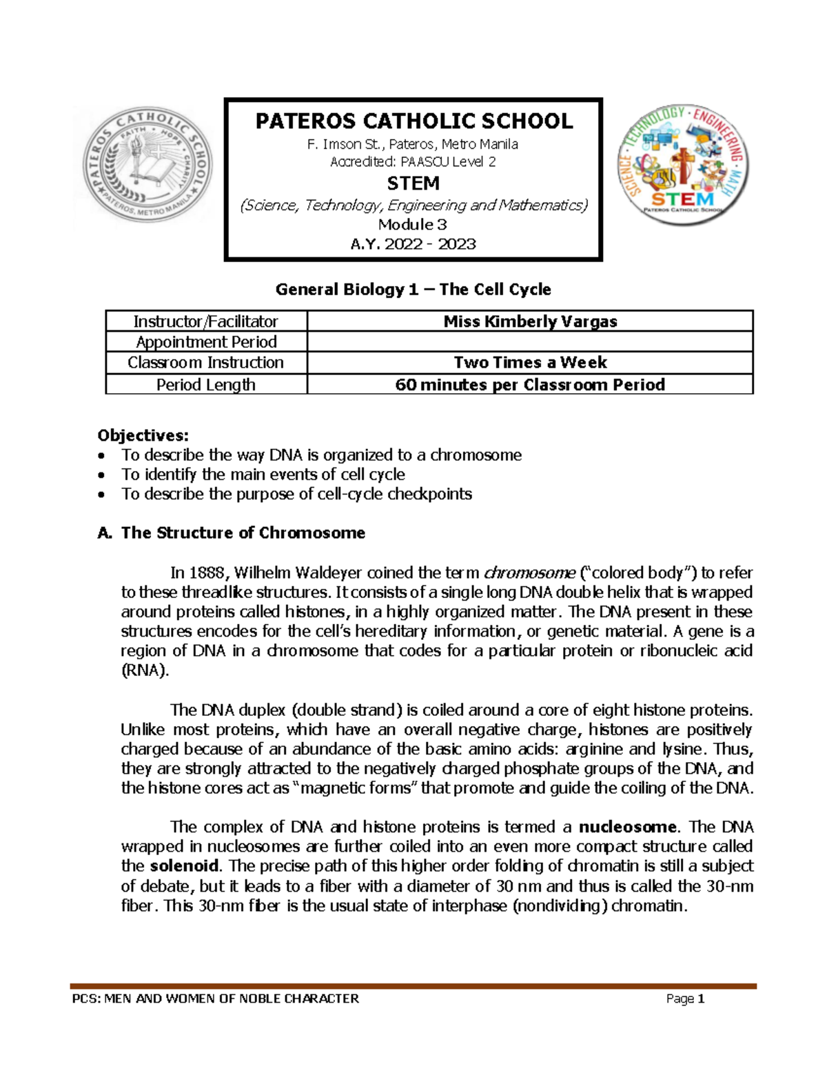 Module 3 - Gen Bio 1 - biology - General Biology 1 – The Cell Cycle ...
