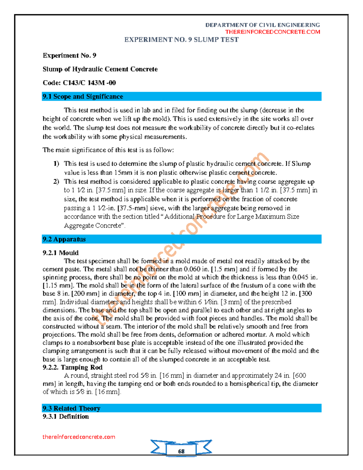 Slump Test Experiment for Civil engineering - THEREINFORCEDCONCRETE ...