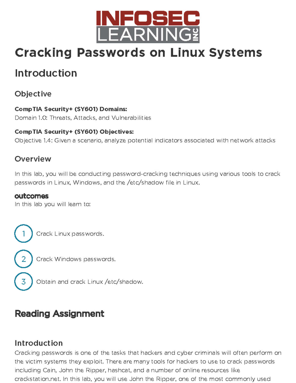 Lab instructions cracking passwords on linux systems - Cracking Passwords on Linux Systems - Studocu