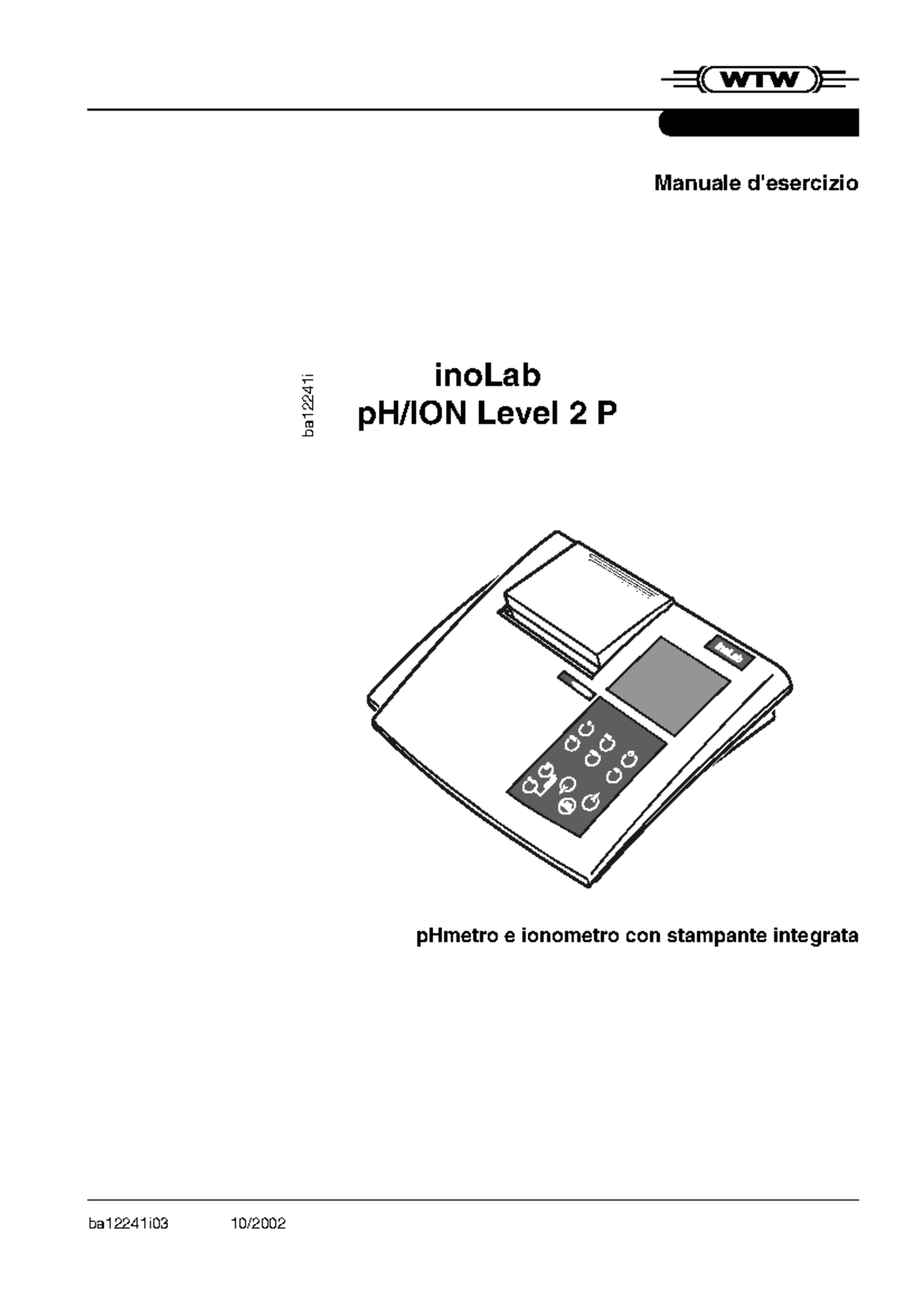 Inolab ph ion Level 2 P - catalogo - inoLab pH/ION Level 2 P ba12241i ...