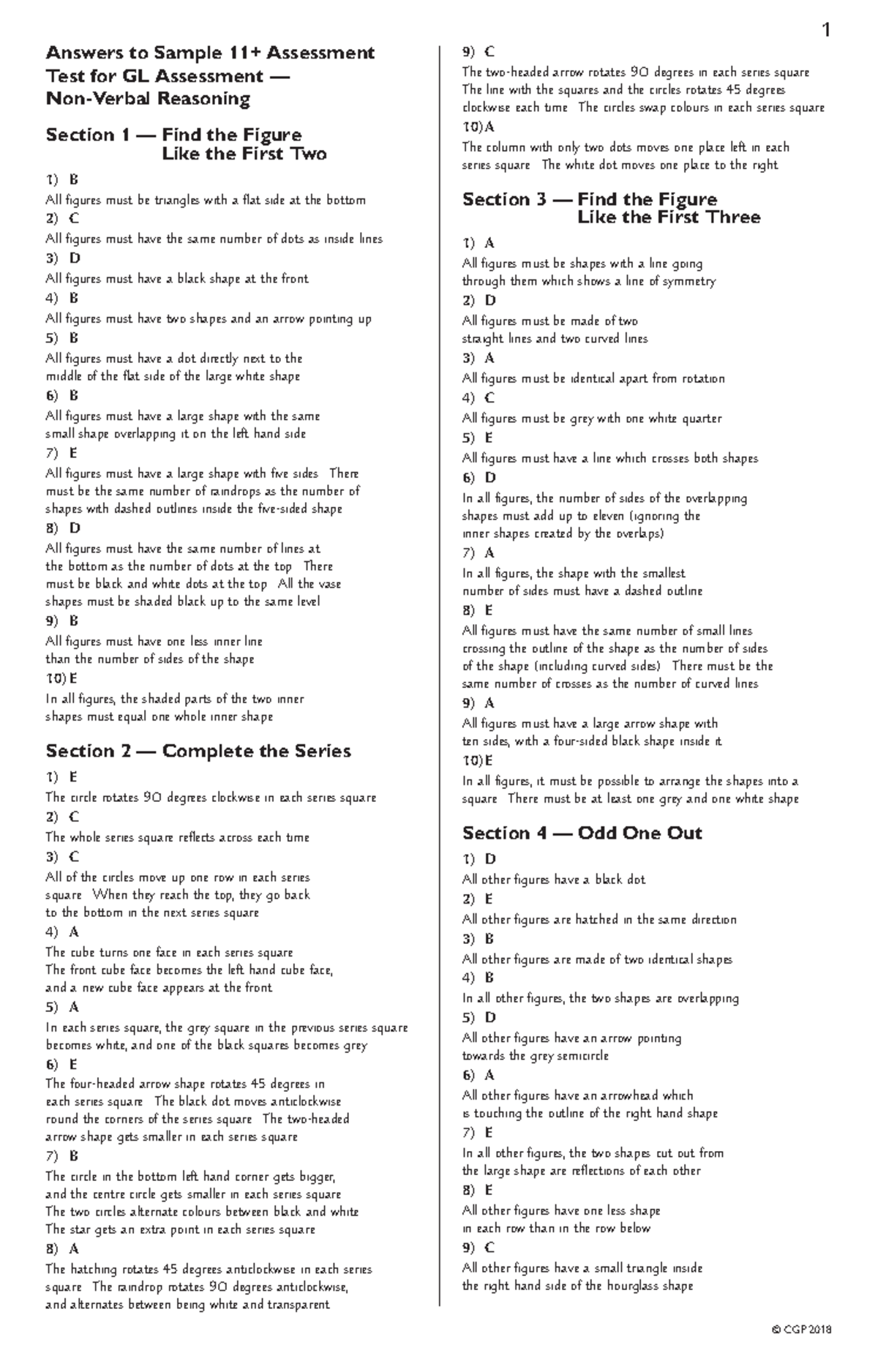 Cgp 11plus gl nvr free practice test answers - © CGP 2018 1 Answers to ...