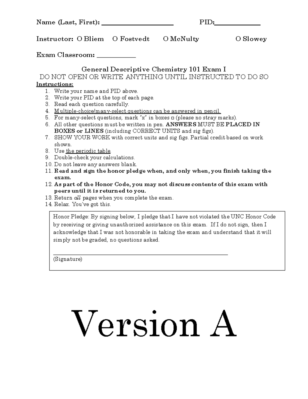 FA23 Exam 1 Practice 1 Blank - Name (Last, First ...