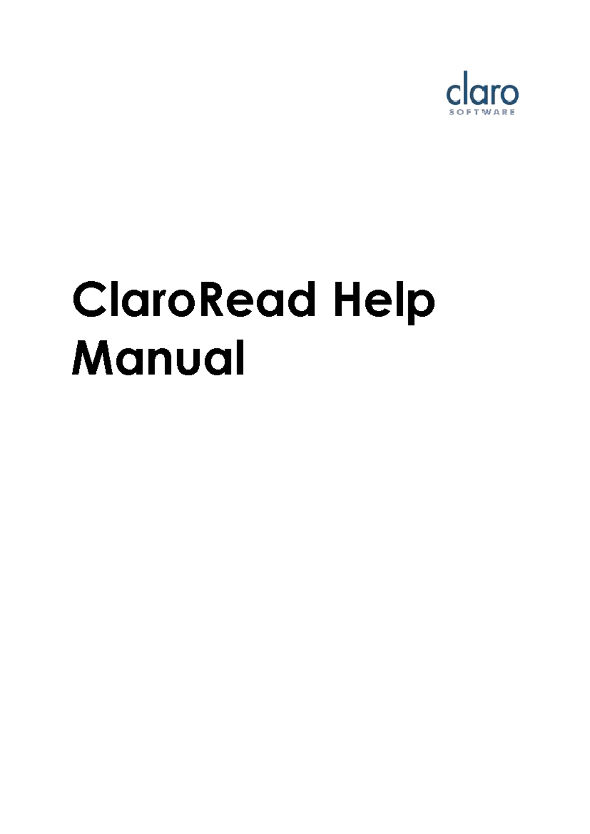 Claro Read Plus User Guide PC-1 - ClaroRead Help Manual Contents ...