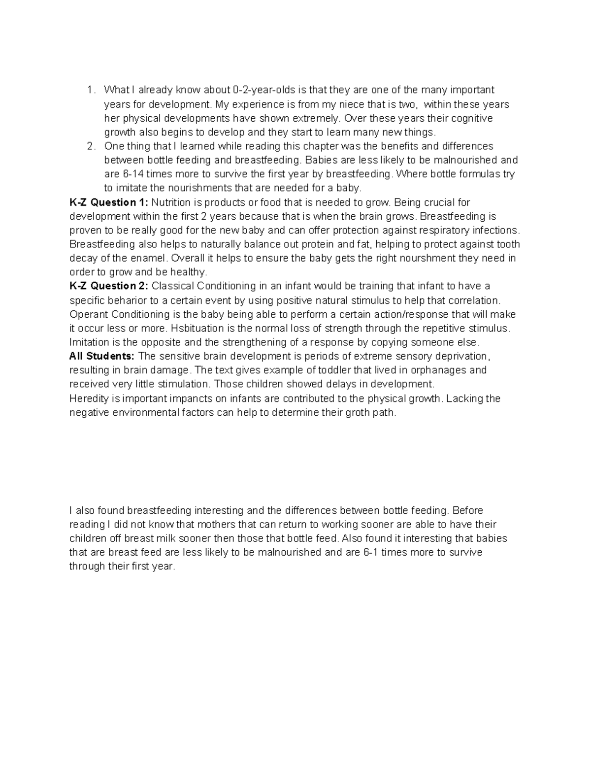 DT 5 - Homework - What I already know about 0-2-year-olds is that they ...