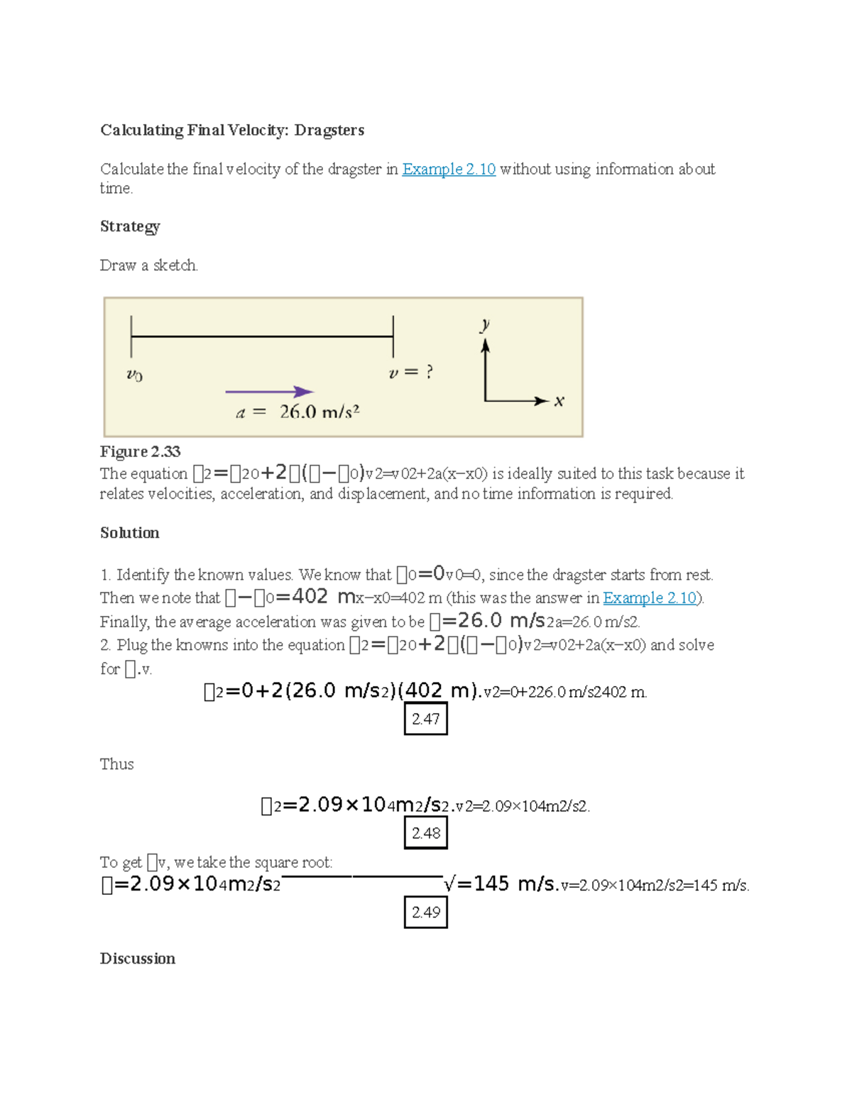 Physics 2023 Notes - Calculating Final Velocity: Dragsters Calculate ...