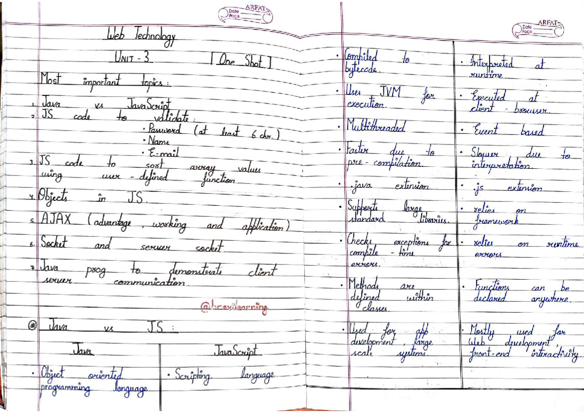 Web Tech Unit-3 full notes by brevilearning yt - Q. JavaScript code to ...