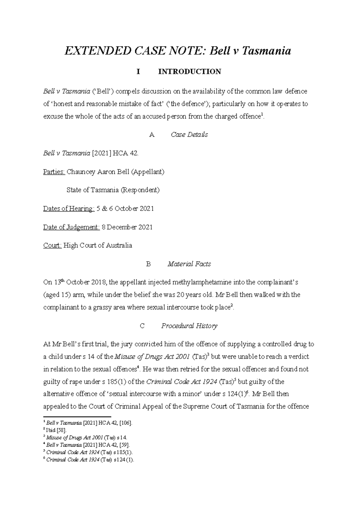 Extended CASE NOTE - Assignment Midterm LAWS1052 - EXTENDED CASE NOTE ...