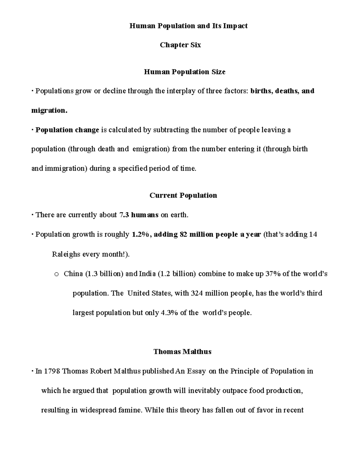 Notes-CHAP6-Human Population - Human Population and Its Impact Chapter ...