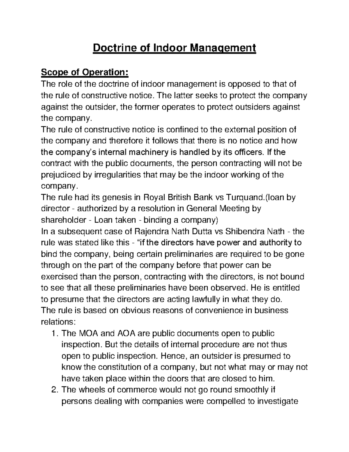 Doctrine of Indoor Management-converted - Doctrine of Indoor Management ...