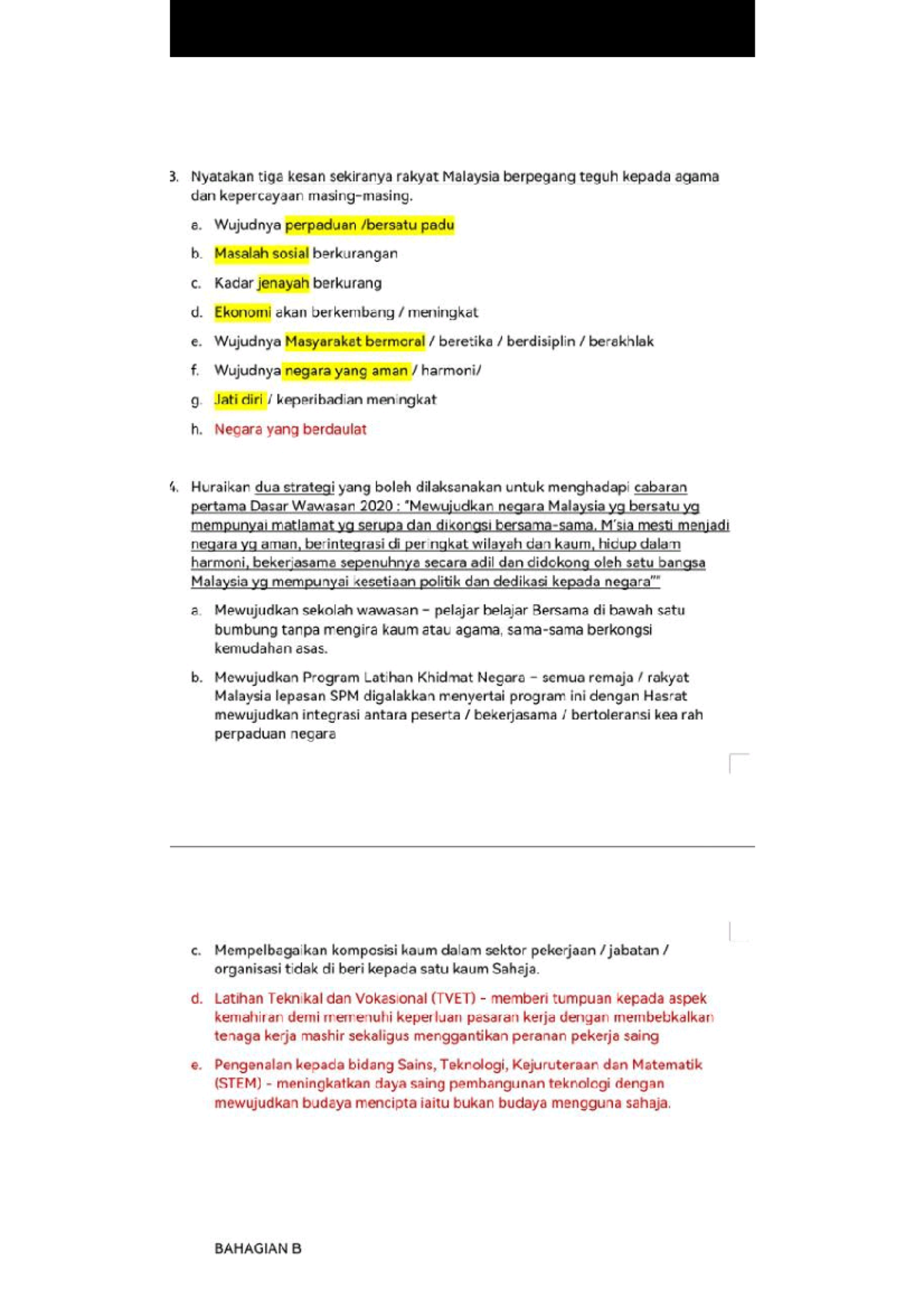 Contoh soalan dan jawapan exam PA sem 2 - Pengajian am - Studocu