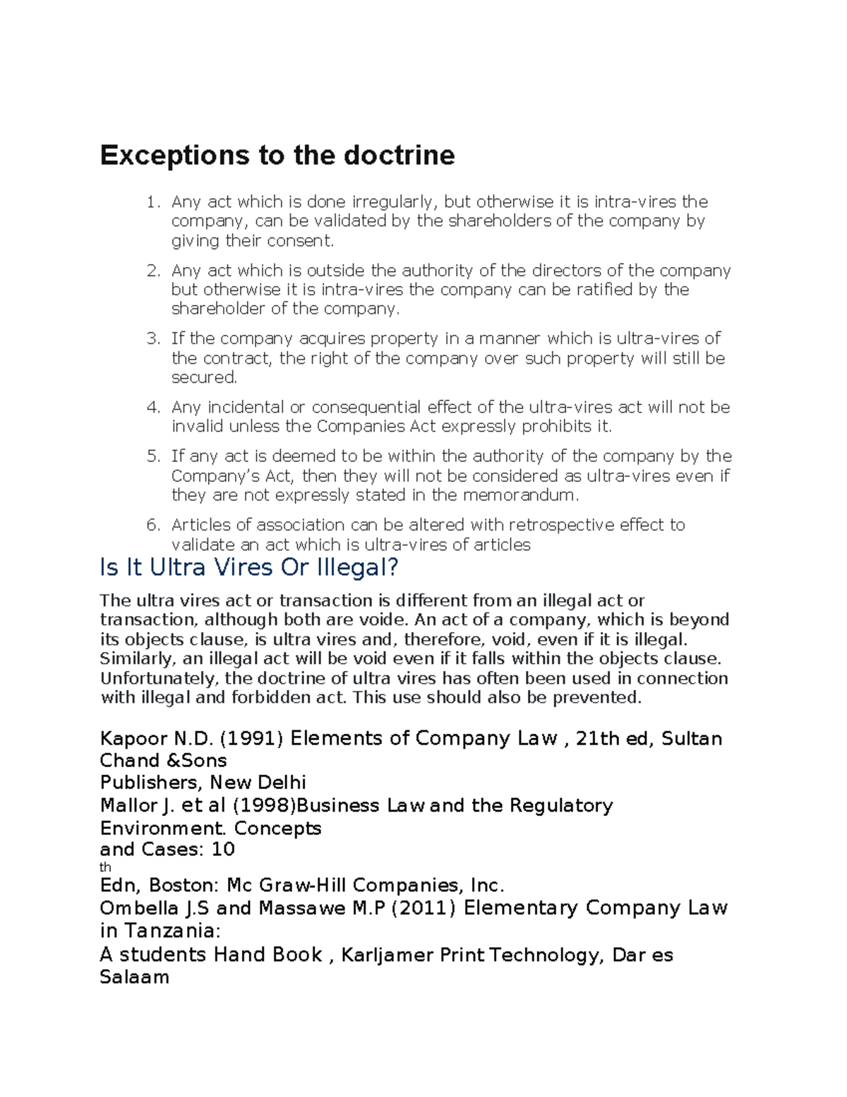 Exceptions to the doctrine - Any act which is done irregularly, but ...