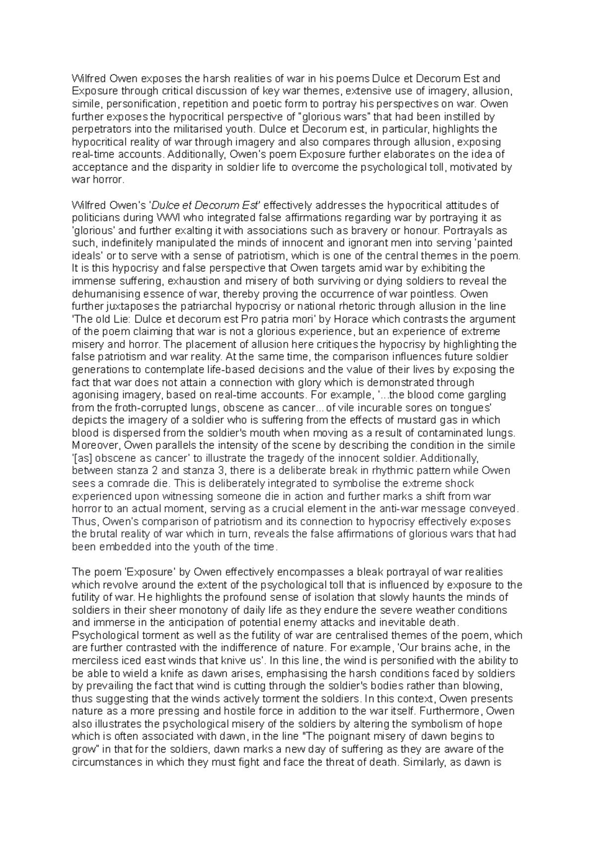 Wilfred owen [harsh realities of war] Yr10 Eng. 23:25 - Wilfred Owen ...
