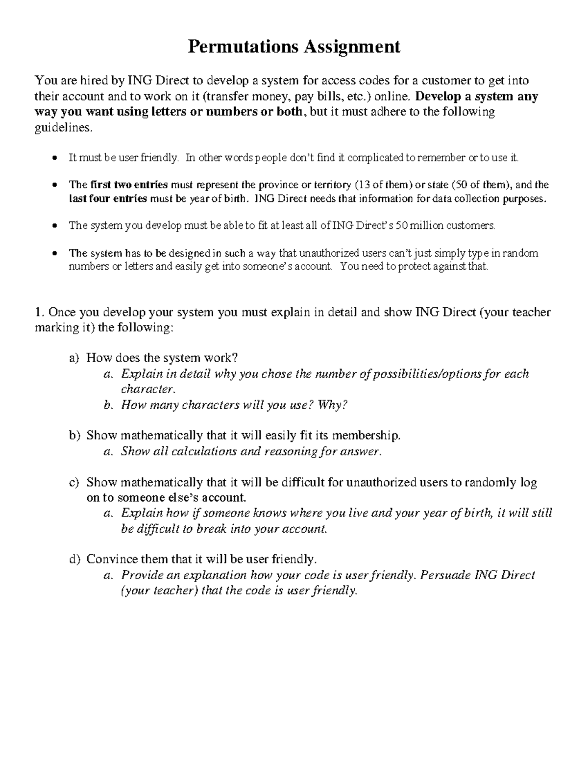 Unit 1 Assessment- The Code (Fernandes) - Permutations Assignment You ...