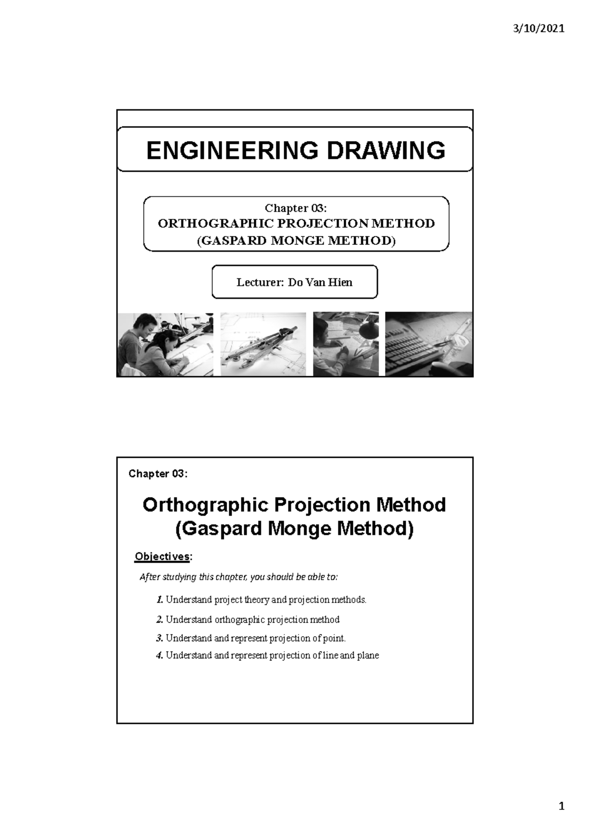 Lect 03 Phuong phap HCVG PP G Monges EN - ENGINEERING DRAWING Chapter ...