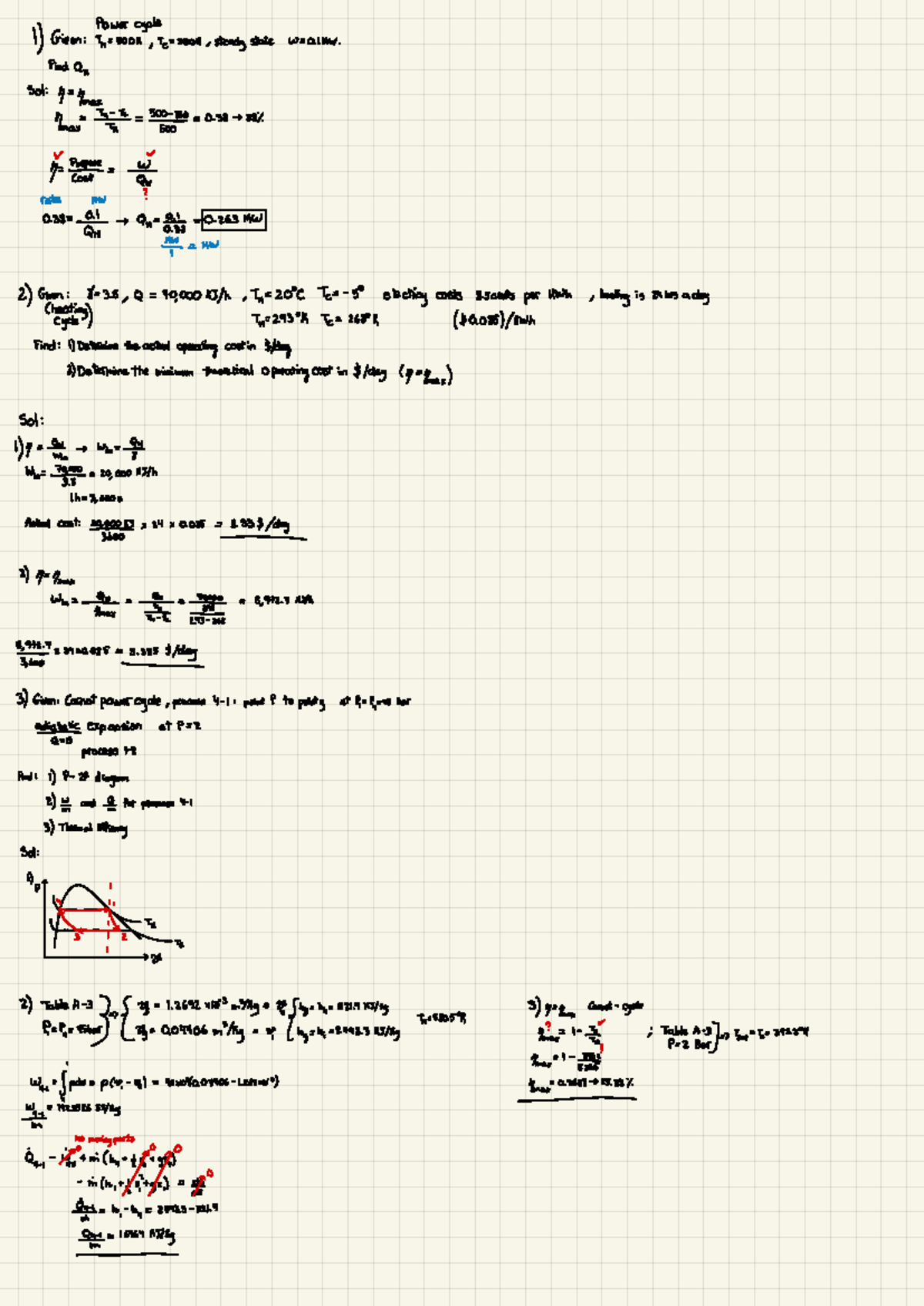 EGME 304 HW 4 - Homework - ####### Power cycle 1) Given : + = 500K , Tc ...
