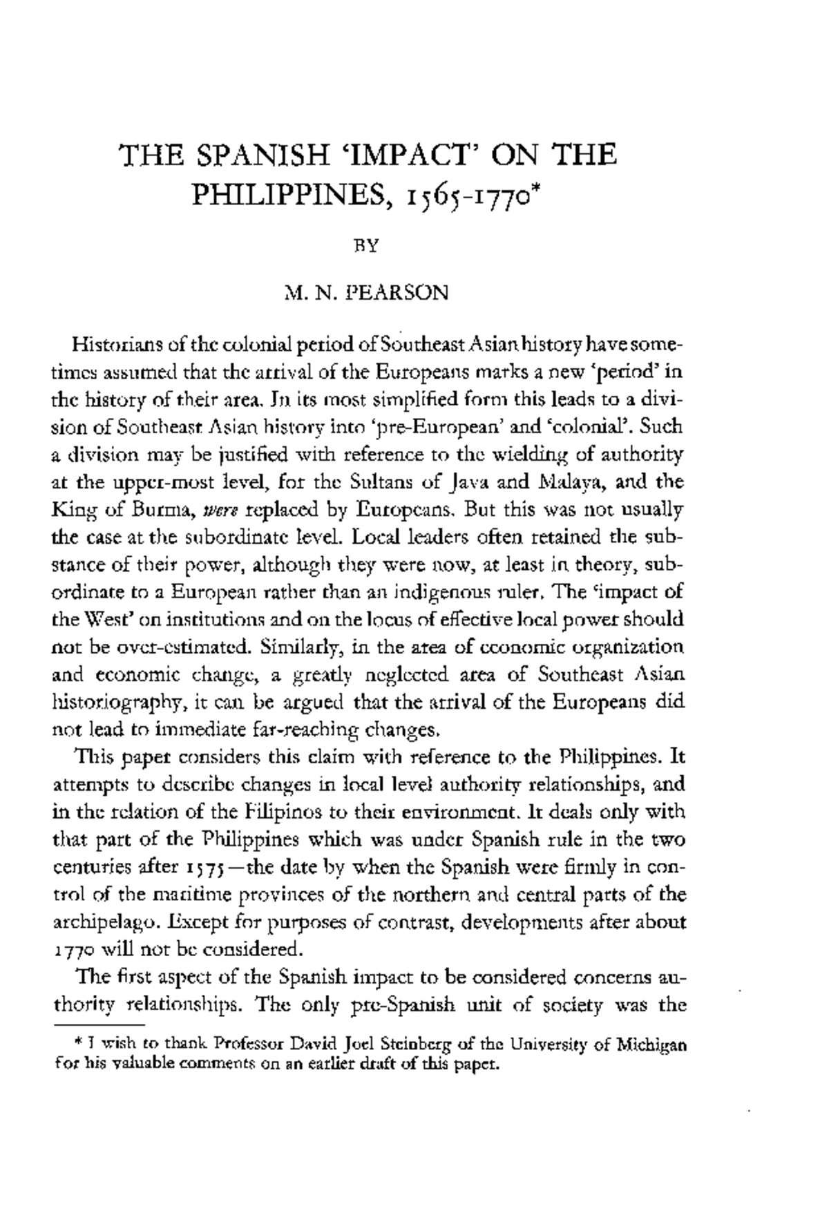 Journals jesh 12 1 article-p165 8-preview - THE SPANISH 'IMPACT' ON THE ...