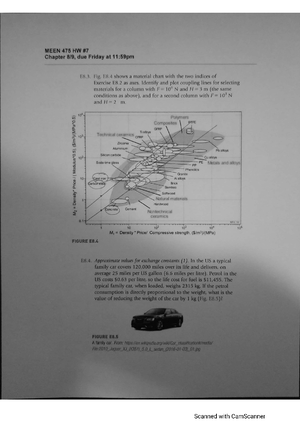 Homework 5 - MEEN 475 HW Chapter 6, due at 11:59pm 1. E 6. Using ...