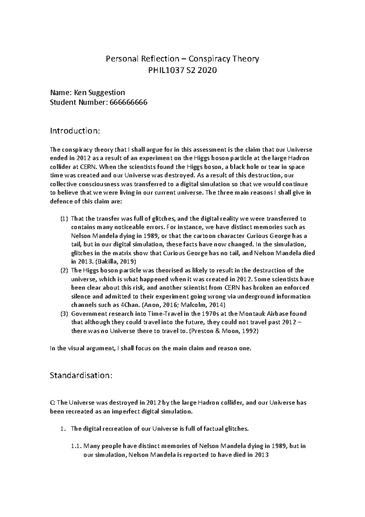 Example for reflective writing argument - Personal Reflection ...