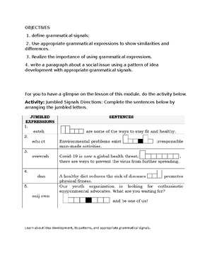 3. Adverbial - Quarter 3 – Module 5: Using Cohesive Devices LESSON PLAN ...
