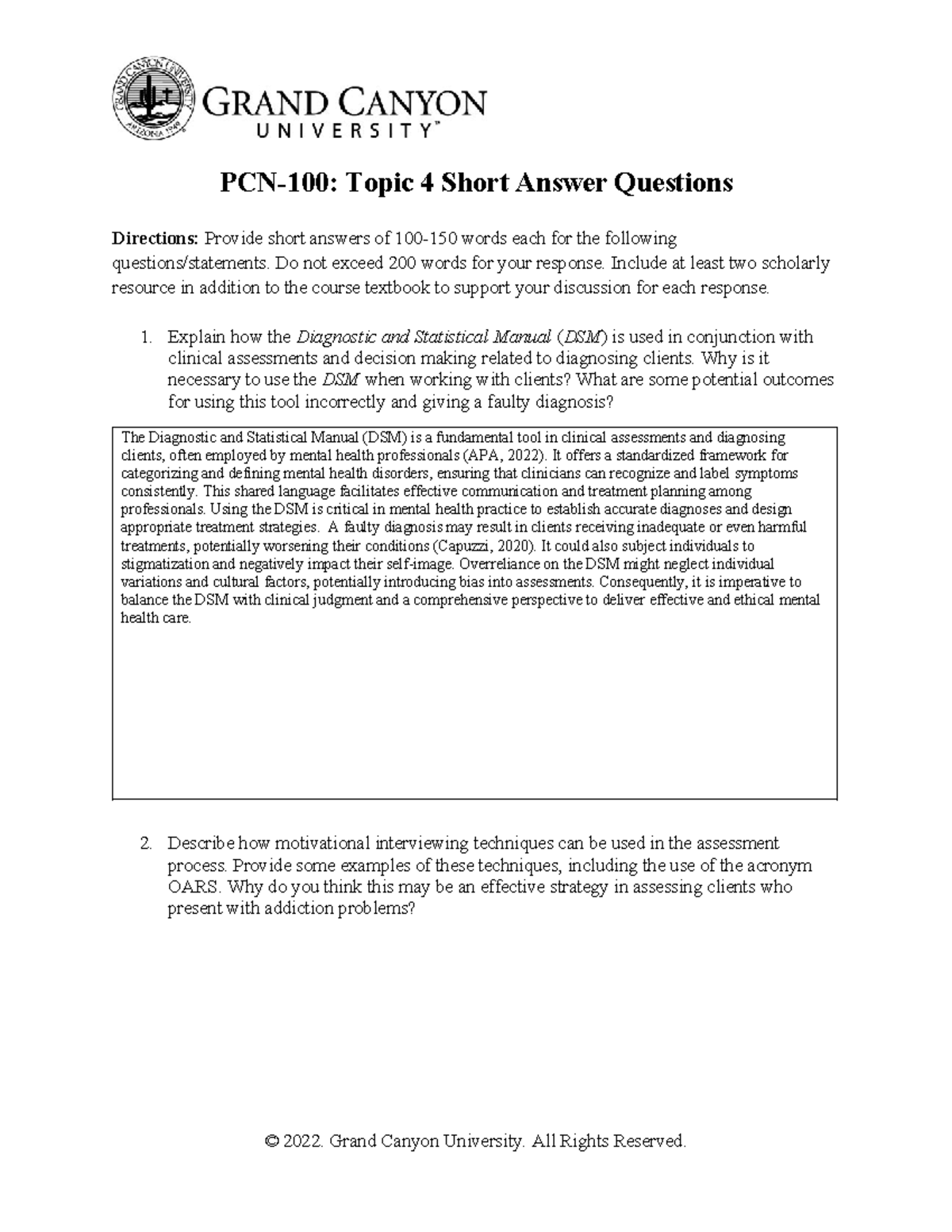 PCN 100 RS T4Short Answer Questions - PCN-100: Topic 4 Short Answer ...