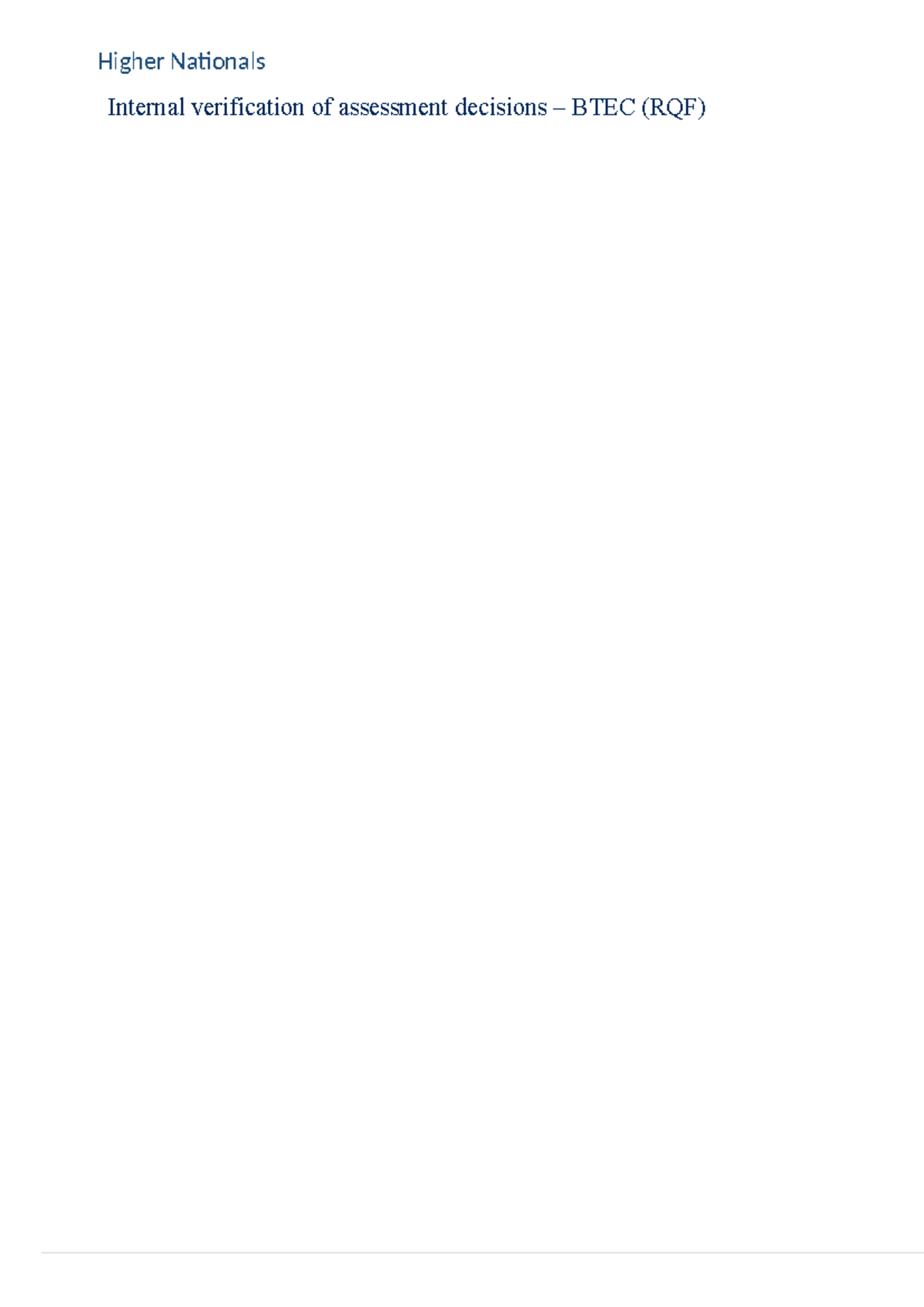 Professional Practice - Higher Nationals Internal verification of ...