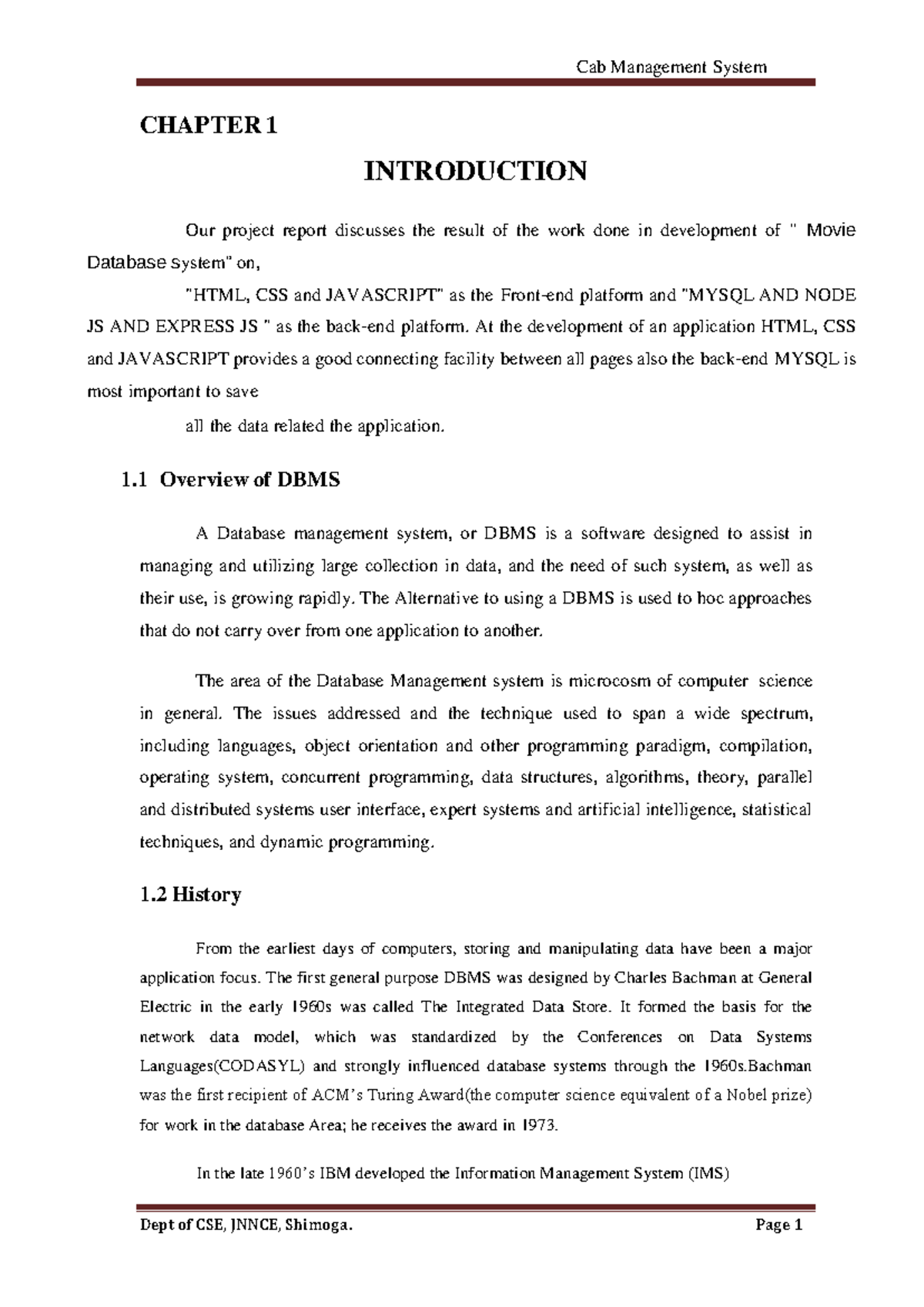 Report - CHAPTER 1 INTRODUCTION Our project report discusses the result ...