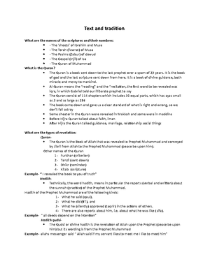 Text and Traditions Extended Response - TEXT AND TRADITIONS NOTES UNIT ...