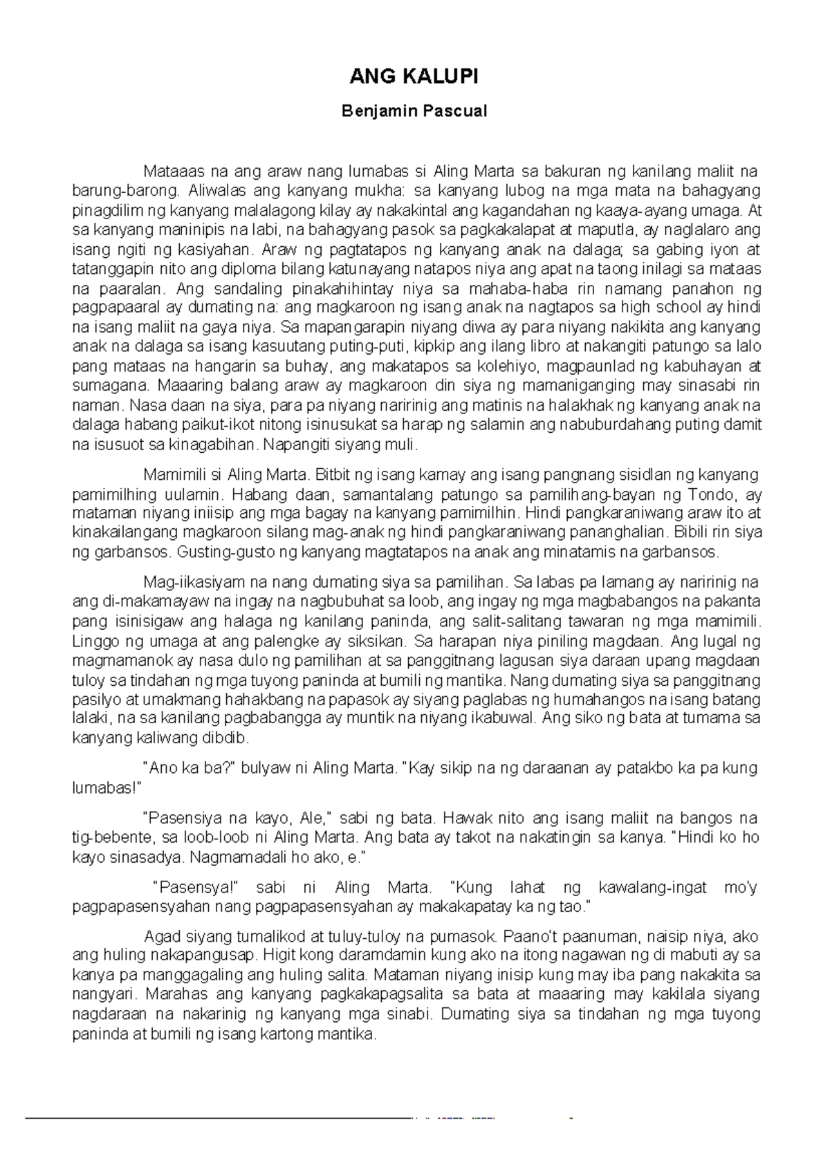 Ang-kalupi-maikling-kuwento compress - ANG KALUPI Benjamin Pascual ...