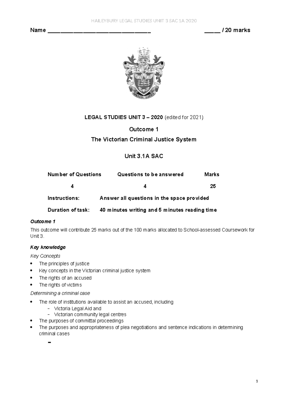 practice sac unit 3 - Name ________________________________ _____ / 20 ...