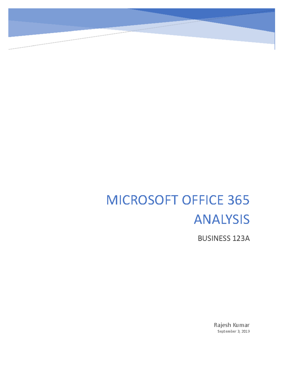 MISReport - MIS report for the main assignment - Rajesh Kumar September ...