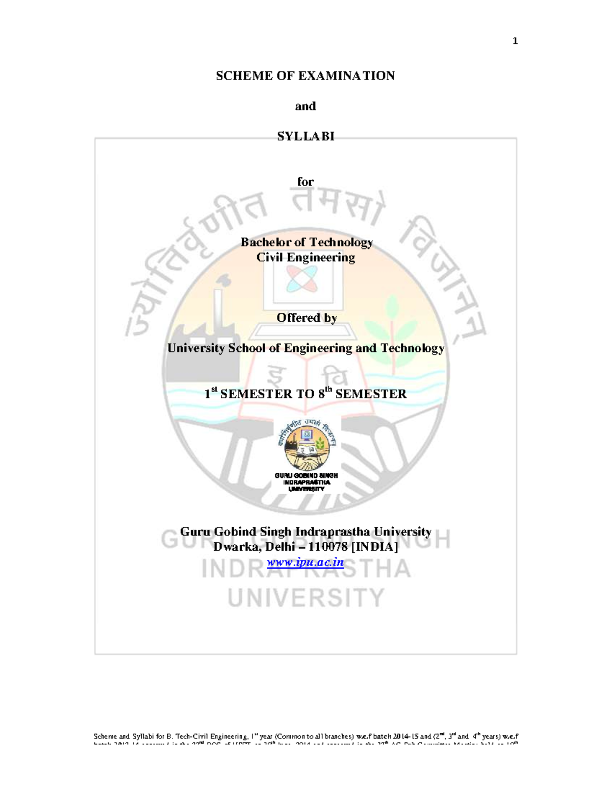 Syllabus - Scheme and Syllabi for B. Tech-Civil Engineering, 1st year ...