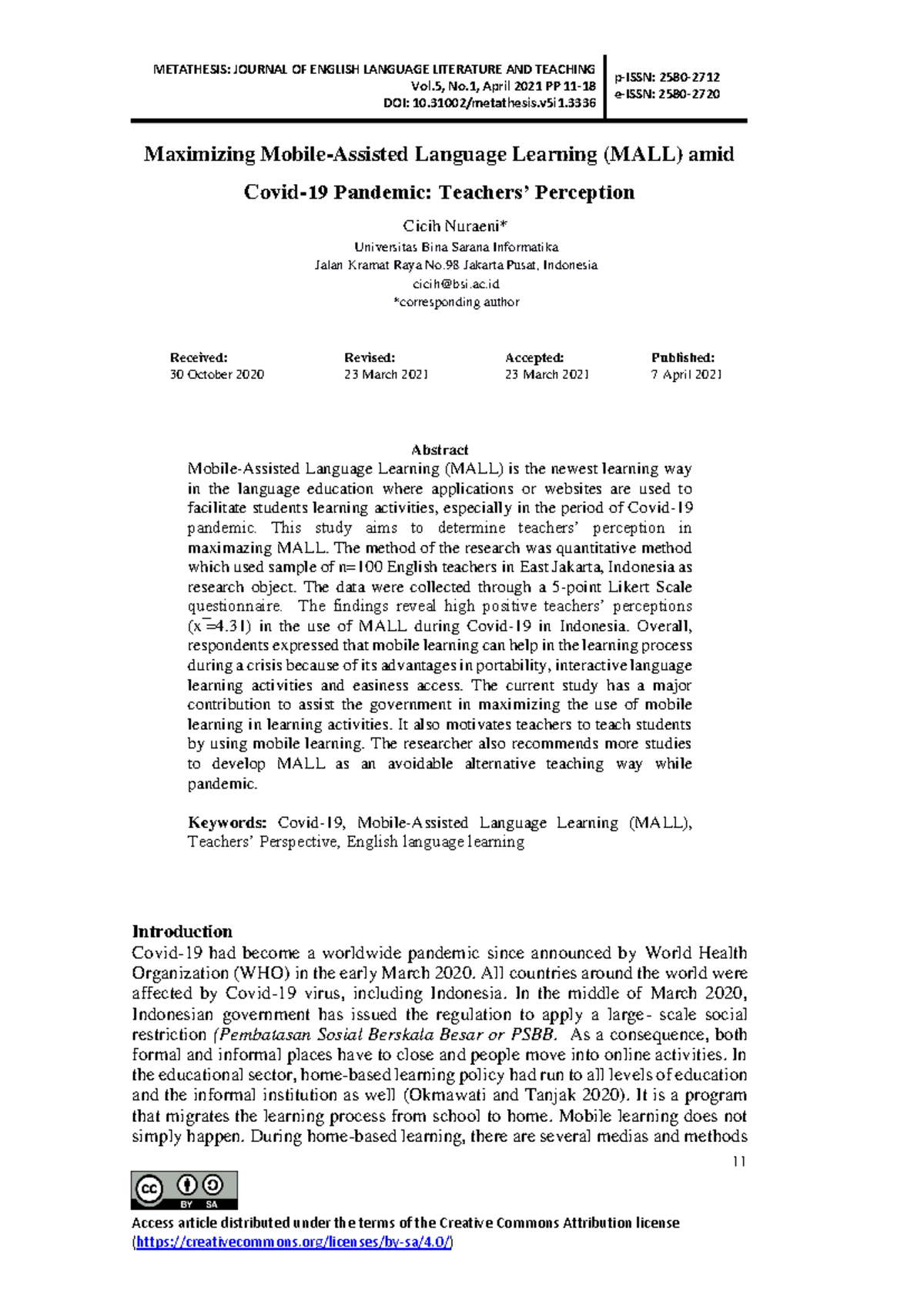 3336 11719 1 PB - NOTES - METATHESIS: JOURNAL OF ENGLISH LANGUAGE ...