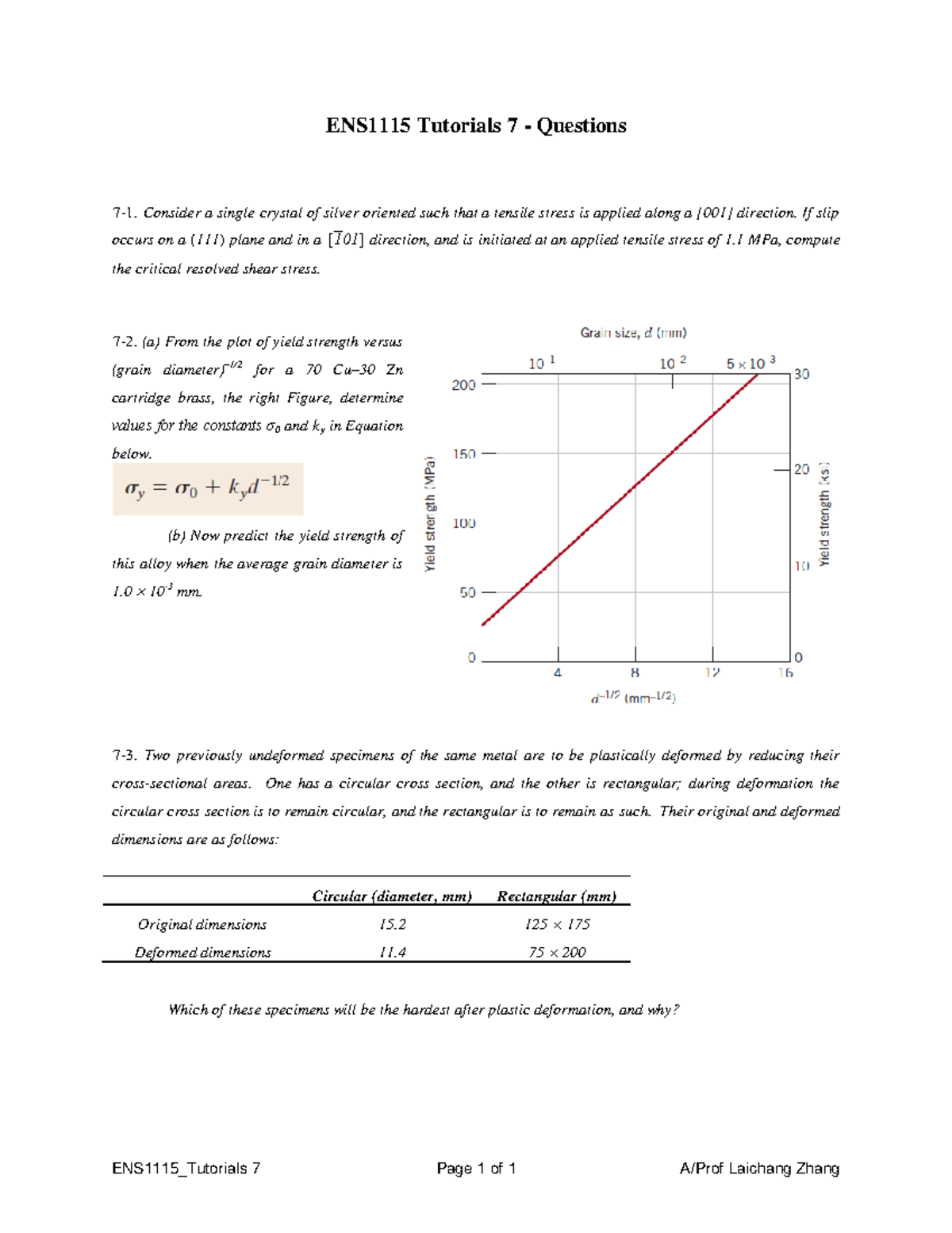 ENS1115D Tut07-Questions - ENS1115_Tutorials 7 Page 1 of 1 A/Prof ...