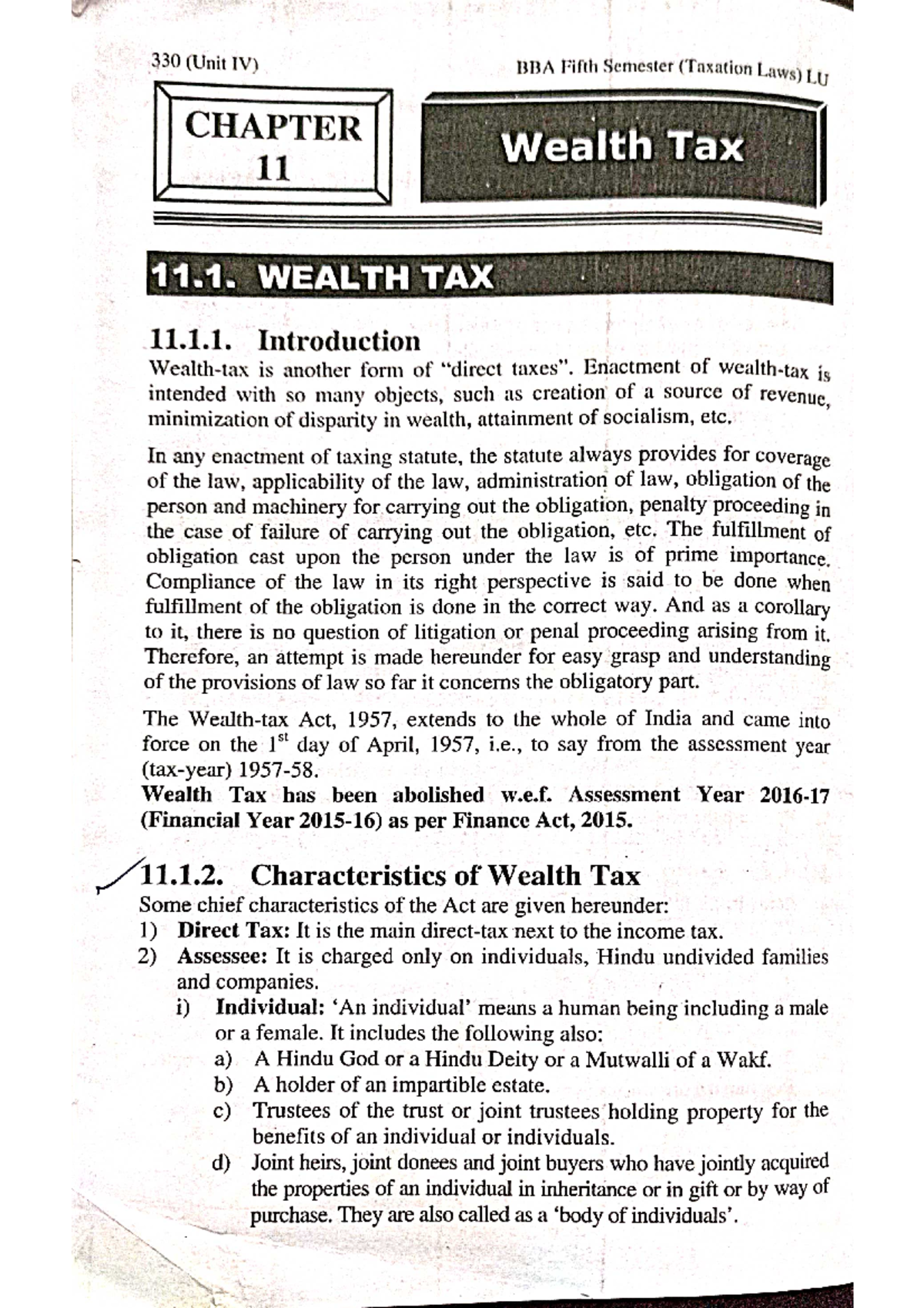Wealth tax unit 4 tax - Lecture notes - Accounting - Studocu