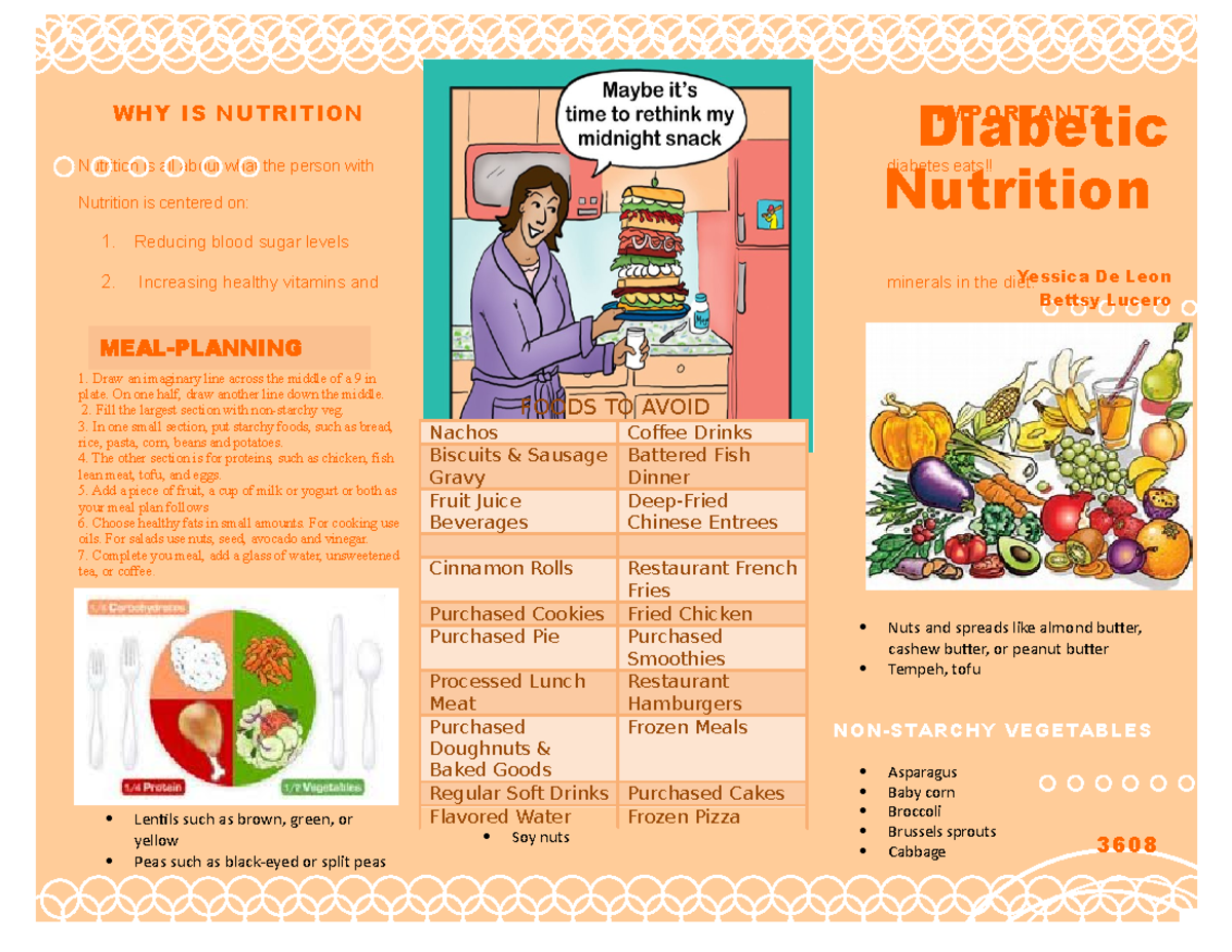 Diabetic pamphlet for class - WHY IS NUTRITION IMPORTANT? Nutrition is ...
