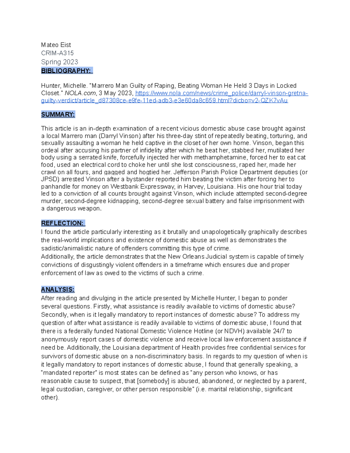 EIST PC WK11 - EIST PC WK11 - Mateo Eist CRIM-A Spring 2023 ...