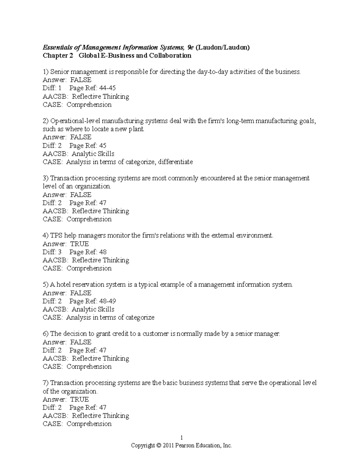 Management Information Systems, Ch02 Test Bank - management information ... Management Information Systems, Ch02 Test Bank - management information ...
