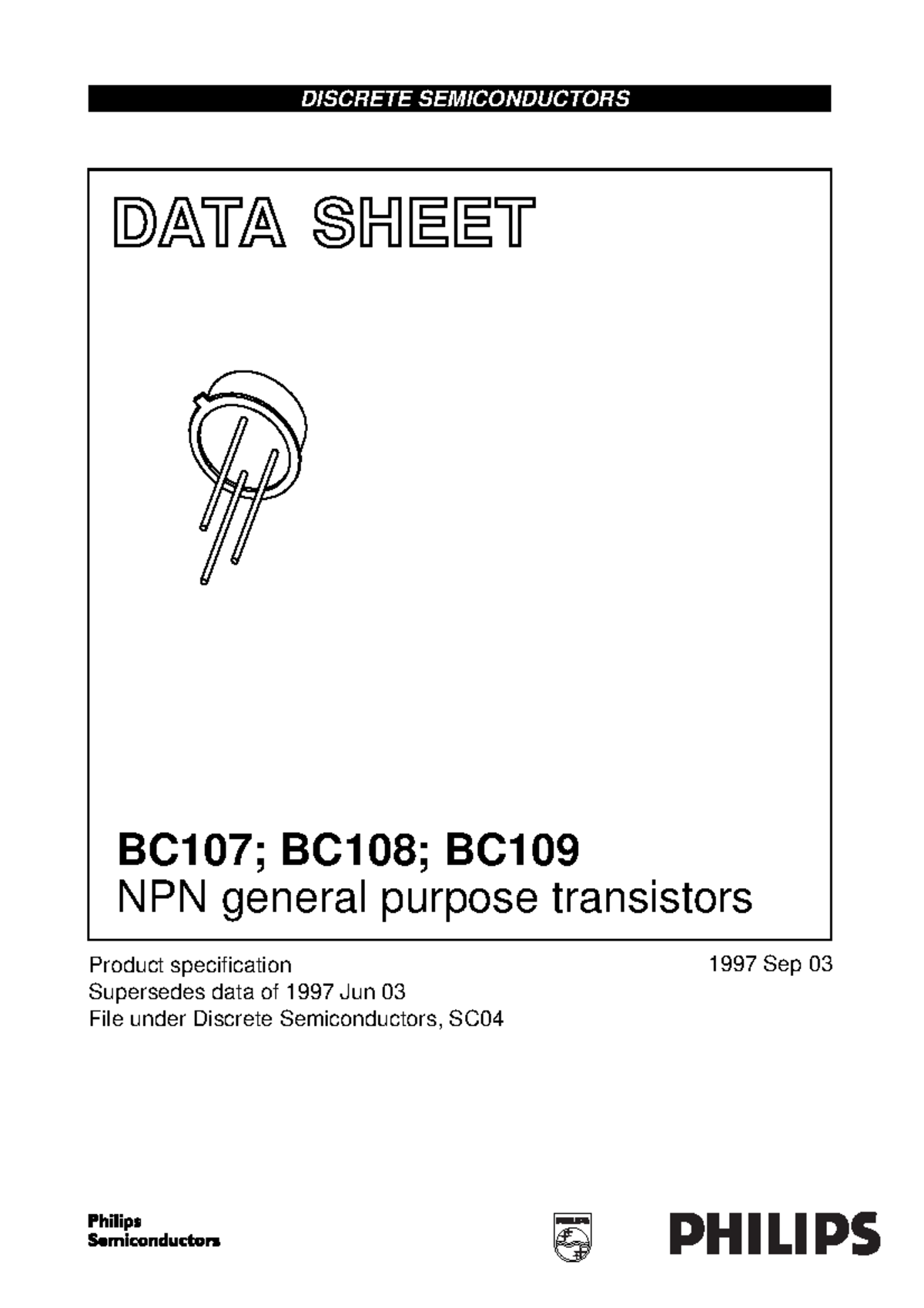 BC107 - 100 mA) Low voltage (max. 45 V). APPLICATIONS General purpose ...