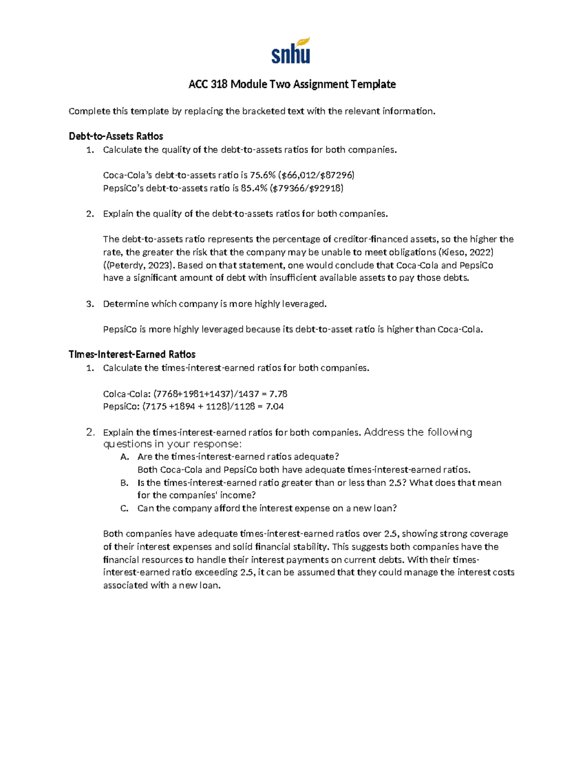 ACC 318 Module Two Assignment Template - ACC 318 Module Two Assignment ...