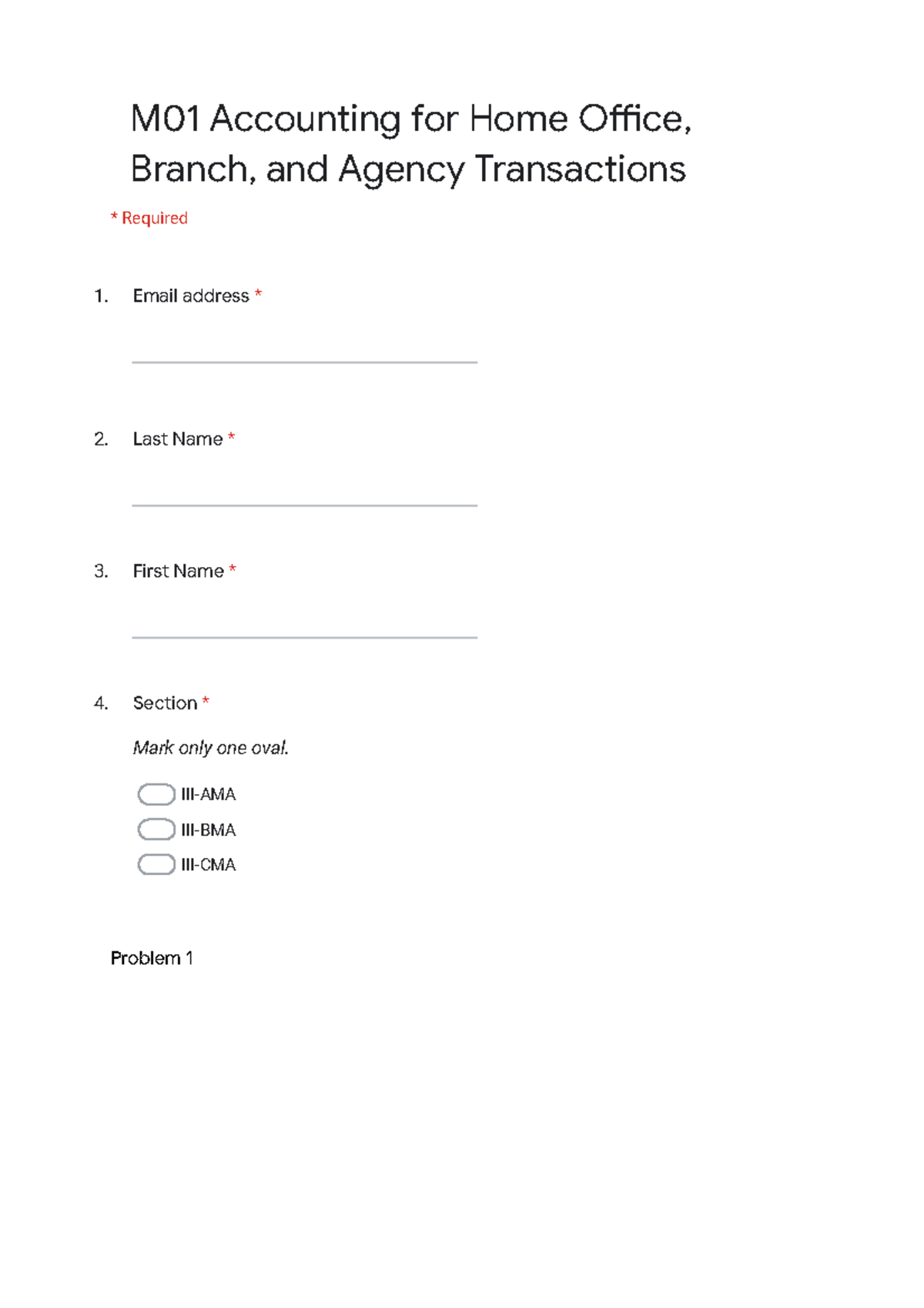 M01 Accounting for Home Office, Branch, and Agency Transactions ...