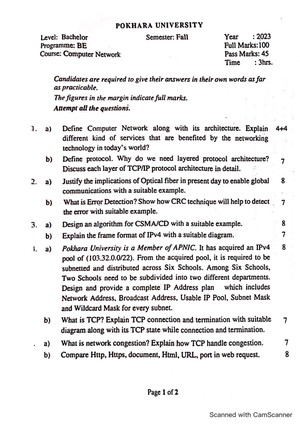 CN Handwritten Notes - Sanjay - Computer Networks - Studocu