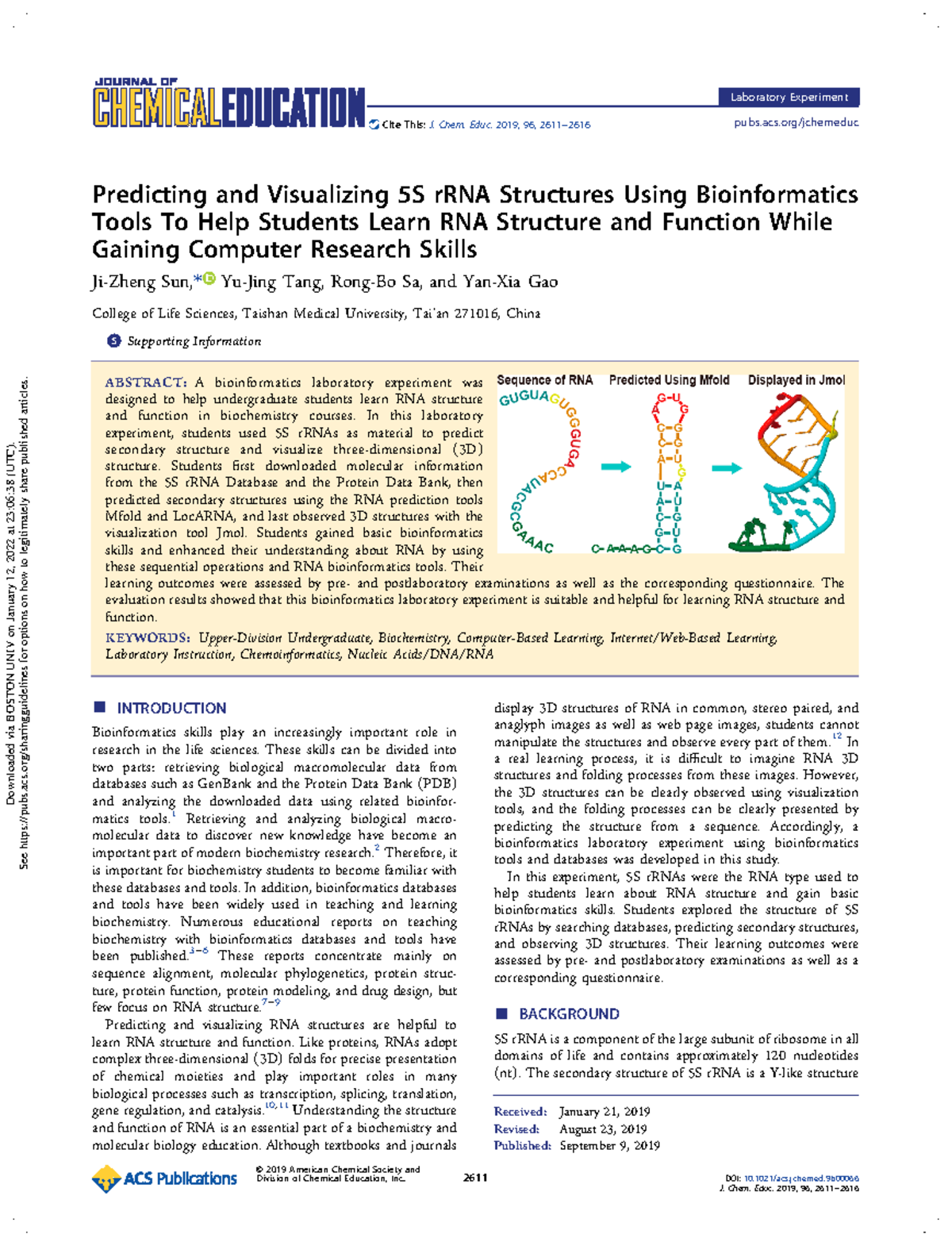 Visualizing r RNA structures using bioinformatics - Predicting and ...