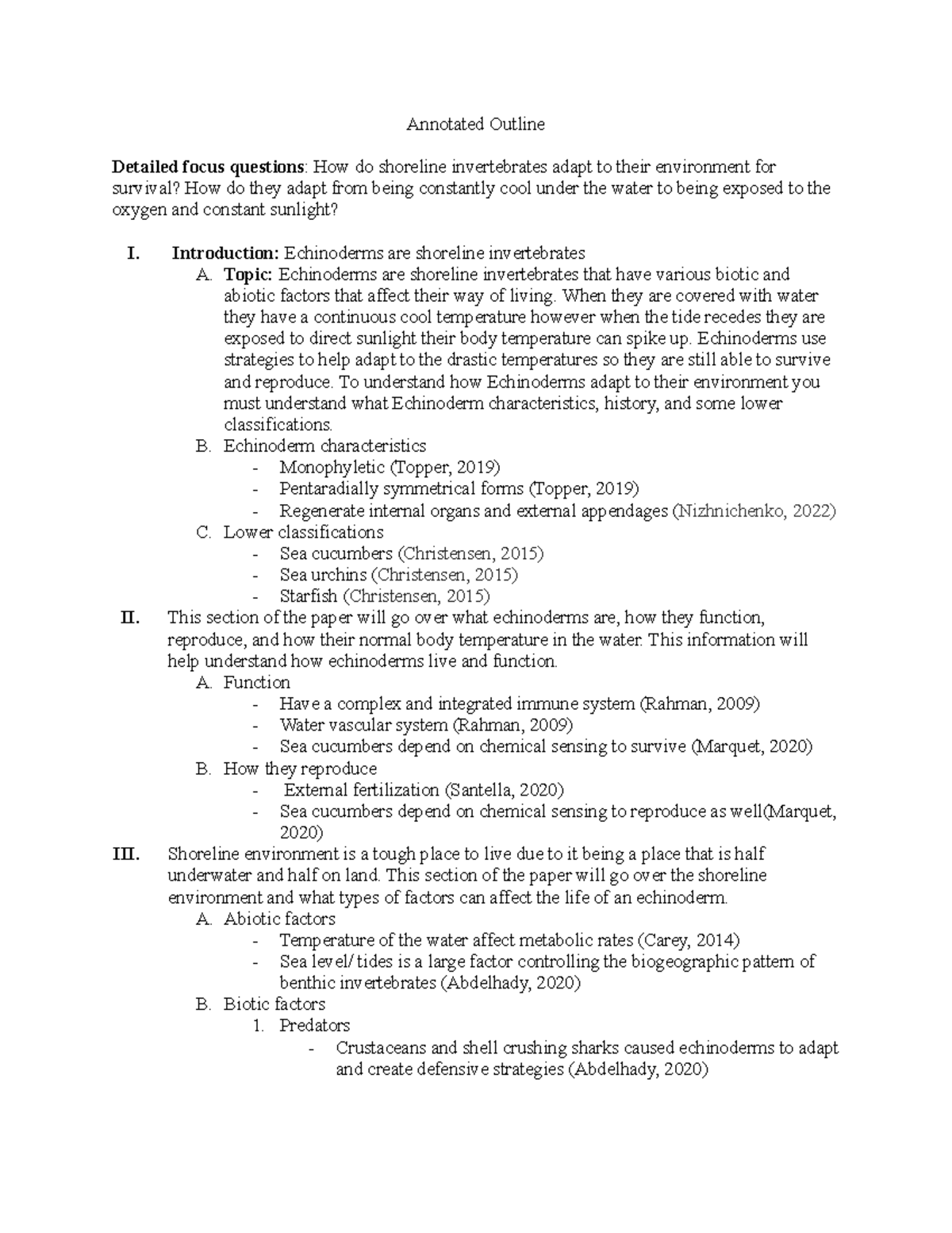 Annotated Outline - Annotated Outline Detailed focus questions: How do ...